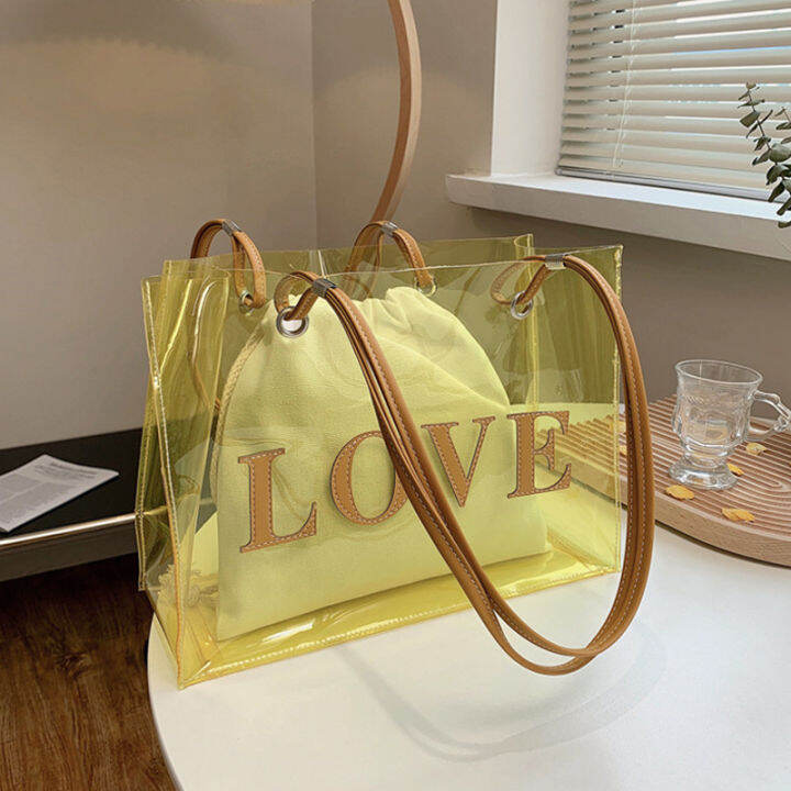 Classy Bag Women's Large Capacity New Trendy Elegant Transparent Jelly ...