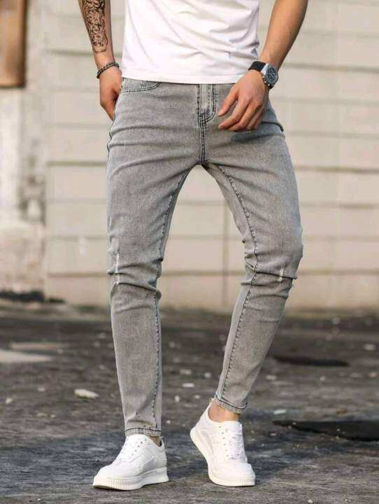 Men Ripped Washed Jeans (Random Design!) | Lazada PH