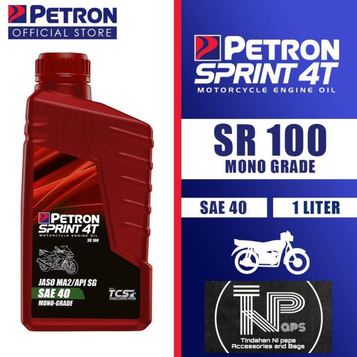 Petron Sprint 4T SR100 Monograde Motorcycle Oil SAE 40 [1 Liter] New Stock | Lazada PH