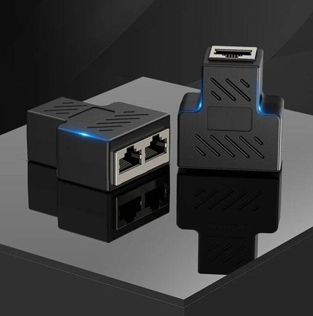 LAN RJ45 1 To 2 Way Ethernet Cable Port Network Double Cable Splitter ...