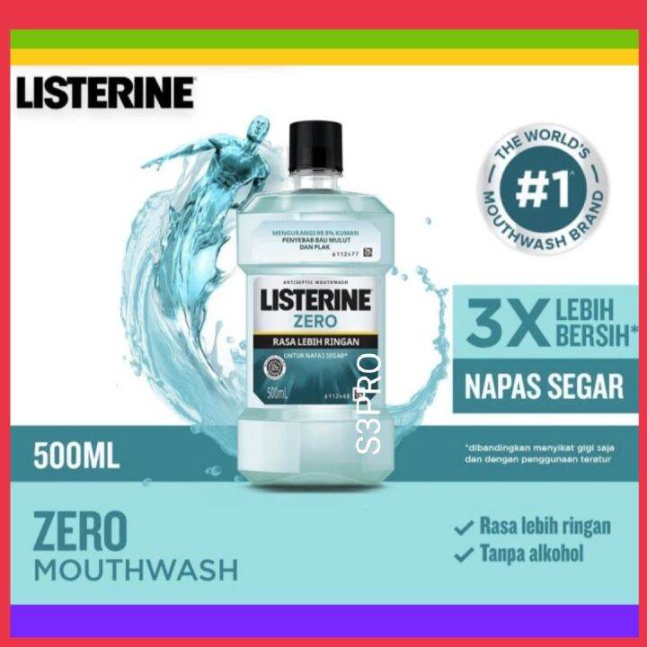 Listerine Zero 500 ml. Cairan kumur antiseptik. Obat kumur anti septik | Lazada Indonesia