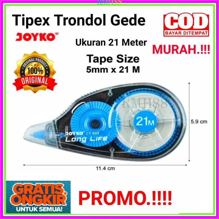 1 pcs Tipex Trondol/Tipe x Kertas CORRECTION TAPE 21meter | Lazada ...