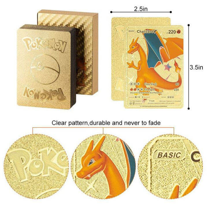 55Pcs/Box Kartu Pokemon Isi 55Lembar Mainan Kartu Koleksi Pokemon , Logam Kartu Pokemon Trading ...