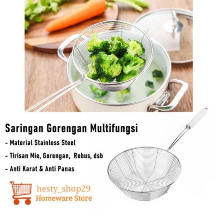 Saringan Tirisan Stainless Stenlis Saringan Mie Pasta Makaroni Gorengan ...