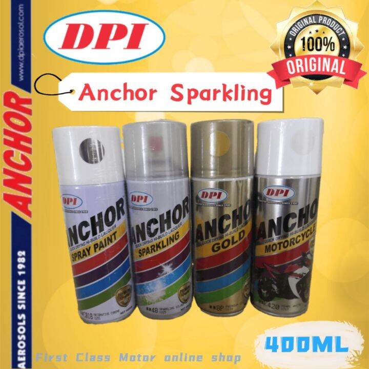 ANCHOR SPARKLING SPRAY PAINT 100% Original PREMIUM Gold 8P Silver 48 ...