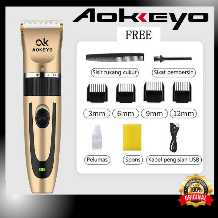 AOKEYO Alat Cukur Rambut Elektrik Hair Clipper Alat Potong Rambut ...