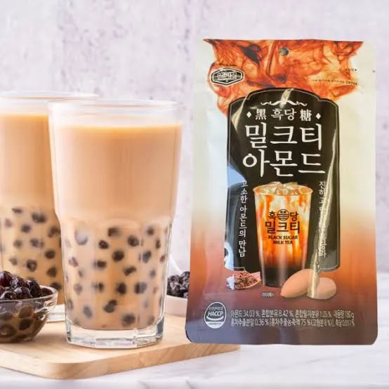 Milk Tea Almond Snack 200g (Korean Murgerbon Black Sugar Milk Tea ...