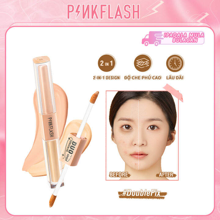 PINKFLASH Waterproof 2-in-1 Dual-Shade Concealer Full Coverage ...