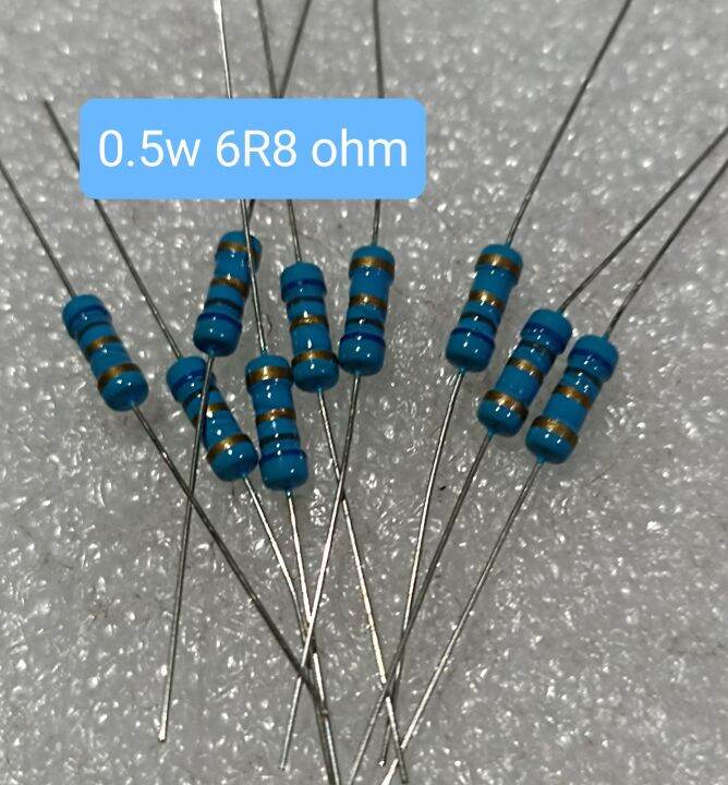10BUAH RESISTOR 0.5W 6.8 OHM 6R8 OHM SETENGAH WATT 6.8 OHM 0.5WATT 6R8 ...