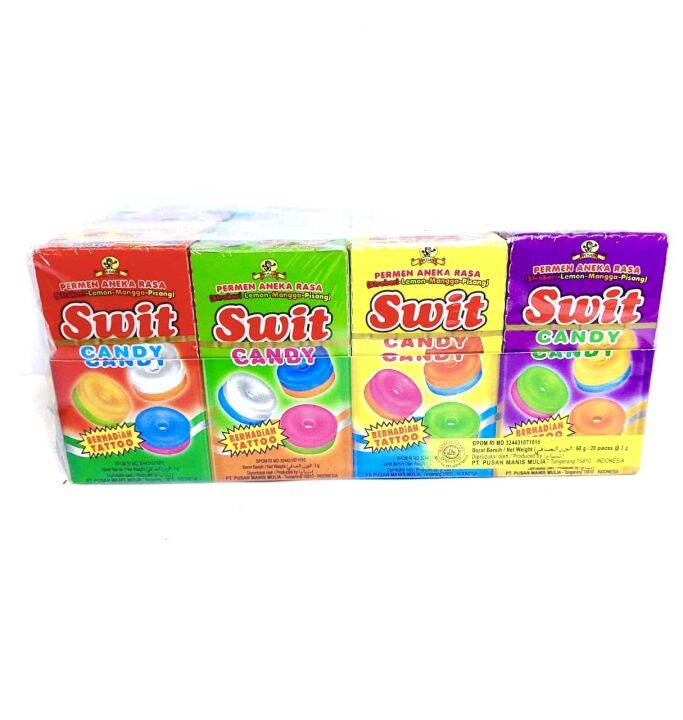 Permen Keras Permen Swit dan Peluit Candy Berhadiah Tato ( 20 pcs x 9g ... Permen Keras Permen Swit dan Peluit Candy Berhadiah Tato ( 20 pcs x 9g ...