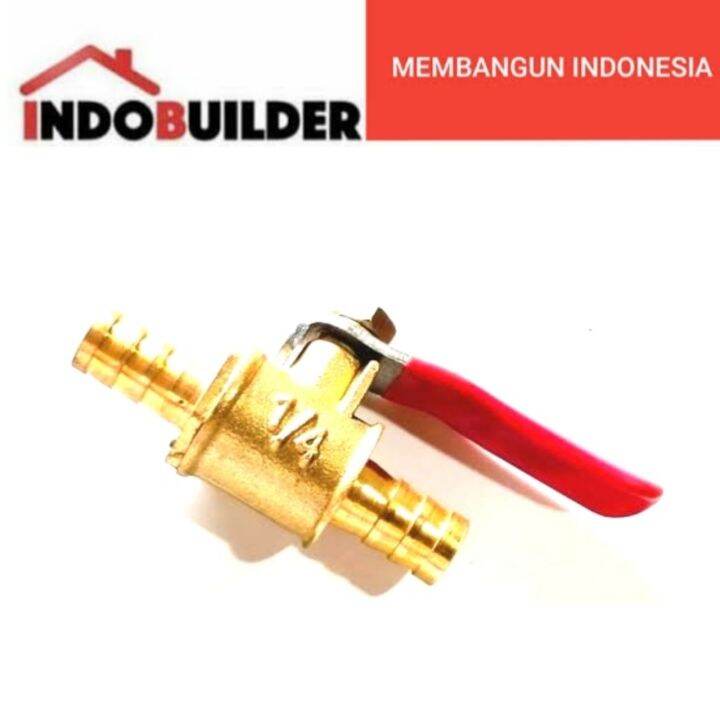 INDO BUILDER KRAN BENSIN 1/4 INCH KUNINGAN KERAN BENSIN KRAN MINYAK | Lazada Indonesia