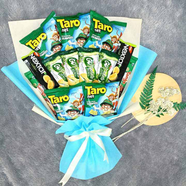 Bouquet hijau Snack kopi/buket kopi dan Snack lucu hadiah aniversary ...