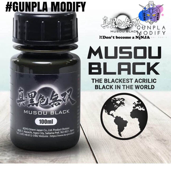 MUSOU BLACK สีอะคริลิคสูตรน้ำที่ดำที่สุดในโลก ขนาด 15 ml | Lazada.co.th