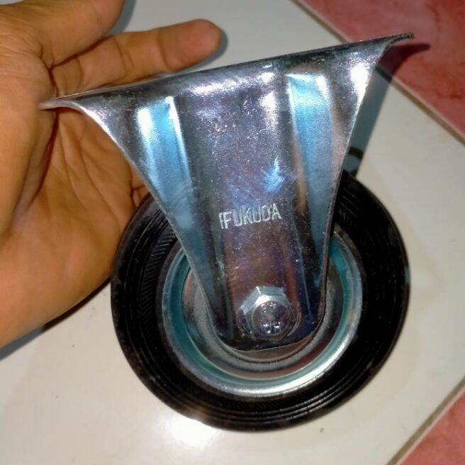 Roda Mati Lurus Set Besi 4inch Fukuda | Lazada Indonesia