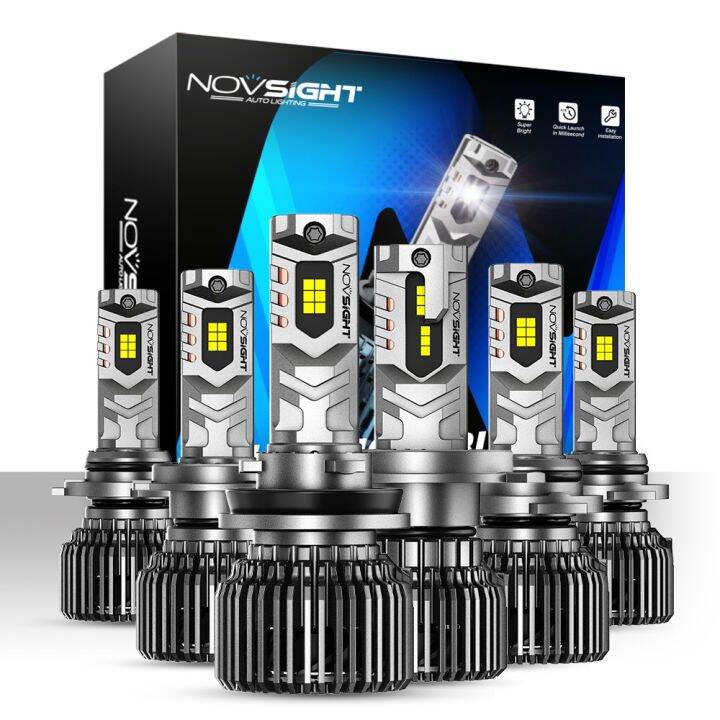 Novsight Newest N75 LED Car Headlight Bulb Kit 9005(HB3) 9006(HB4) 9012(HIR2) H4 H7 H11 LED ...