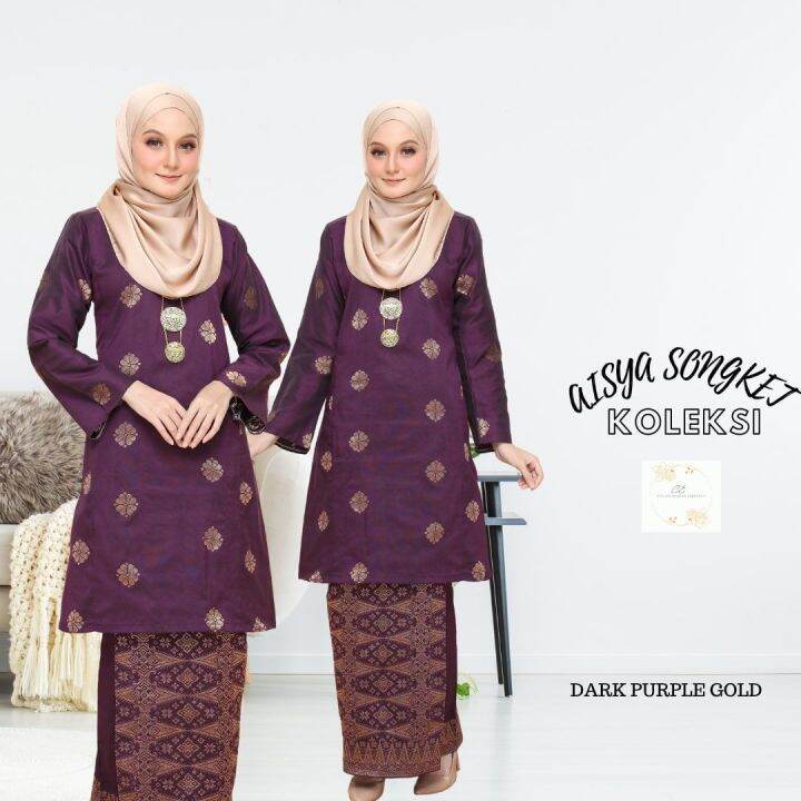 [DARK PURPLE GOLD EDITION] KURUNG PAHANG AISYA SONGKET TENUN | KURUNG ...