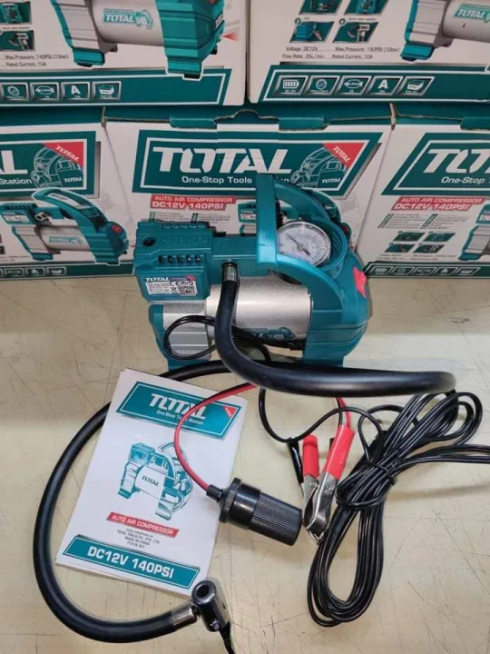 TOTAL Mini Air Compressor 12v/140psi (Blue/Green) | Lazada PH