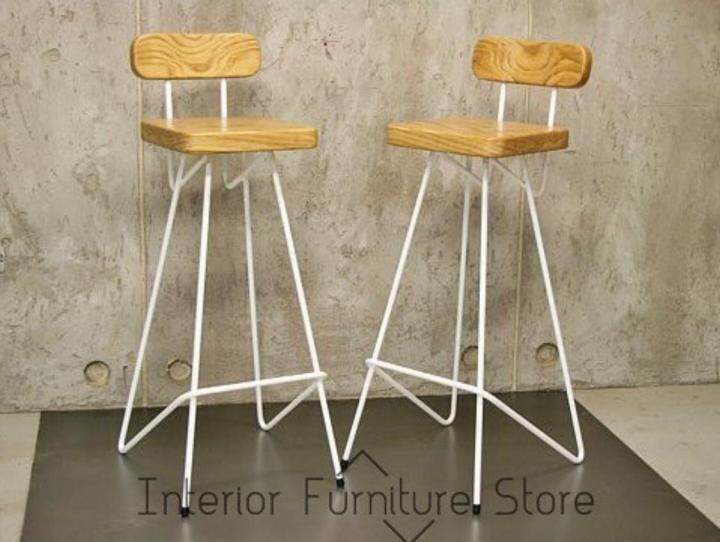 Bangku Cafe tinggi dari kayu dan besi // Kursi duduk Cafe dari ...