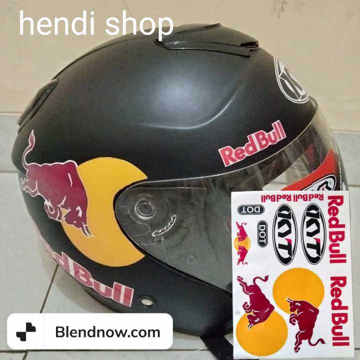 stiker helm red bull full set + logo kyt model print 1 set | Lazada ...