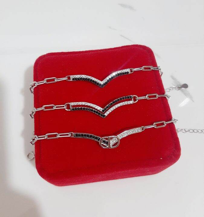 Gelang Tangan Aurel V Perak 925 Lapis Mas Putih | Lazada Indonesia