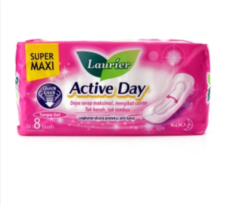 LAURIER ACTIVE DAY ISI 8BUAH (SUPER MAXI) NON WING | Lazada Indonesia