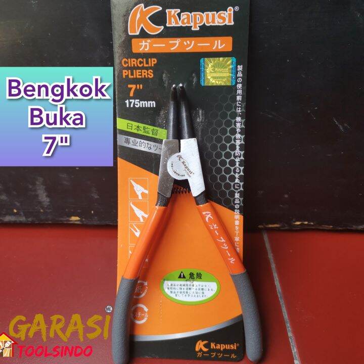 tang snap ring 7" Kapusi Japan bengkok buka tang circlip plier 7 inch ...