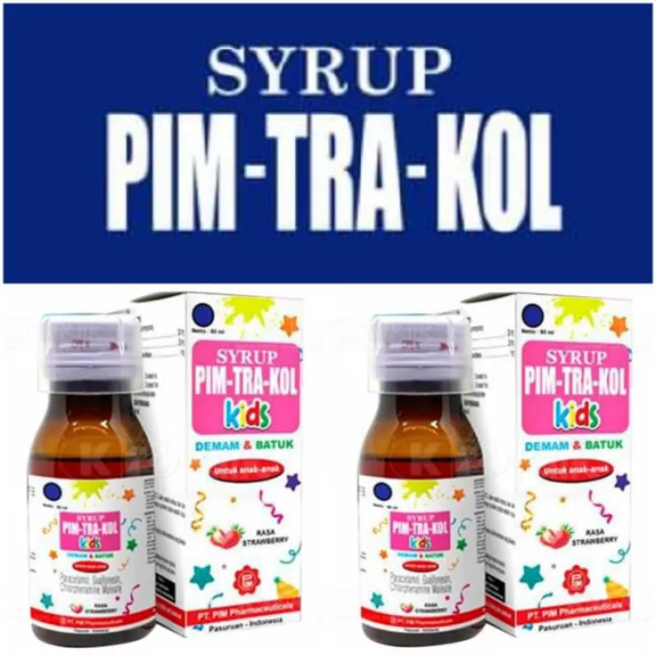 PIM-TRA-KOL Pimtrakol Kids Syrup Rasa Strawberry Meringankan Batuk ...