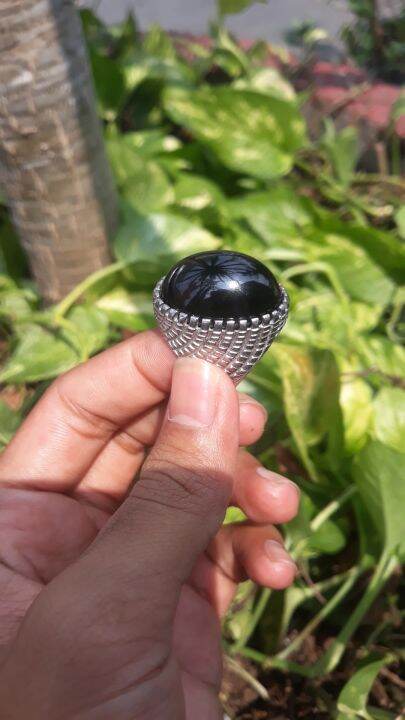 Batu Cincin Kecubung hitam tembus 15x22 | Lazada Indonesia