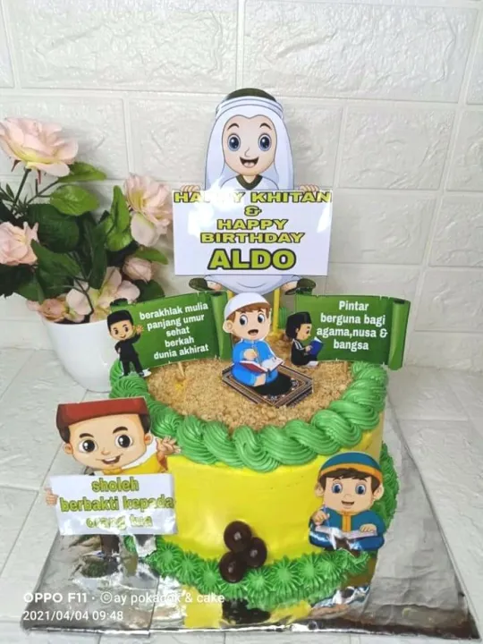 Topper cake kue anak soleh buat khitan sunat ulang tahun free nama dan ...