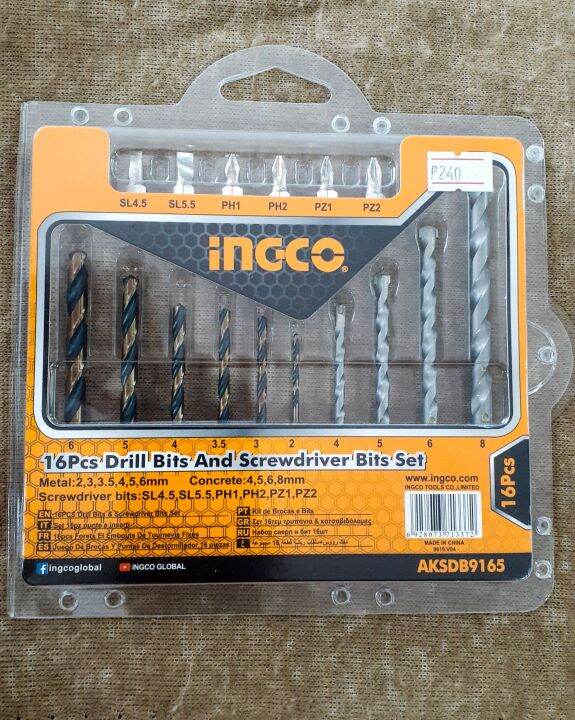 INGCO 16Pcs Drill Bits and Screwdriver Bits Set | Lazada PH