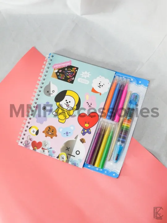Bt21 8 scratch coloring set pad | Lazada PH