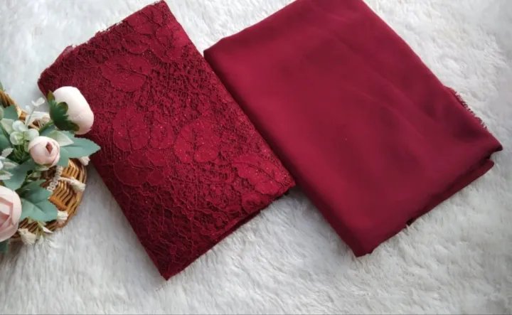 Set kain brokat dan Furing maxmara setengah meter | Lazada Indonesia