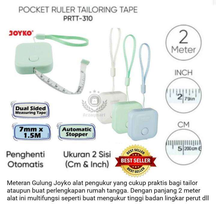 JOYKO POCKET RULER (TAILORING TAPE) METERAN GULUNG 2 METER PRTT-310 | Lazada Indonesia