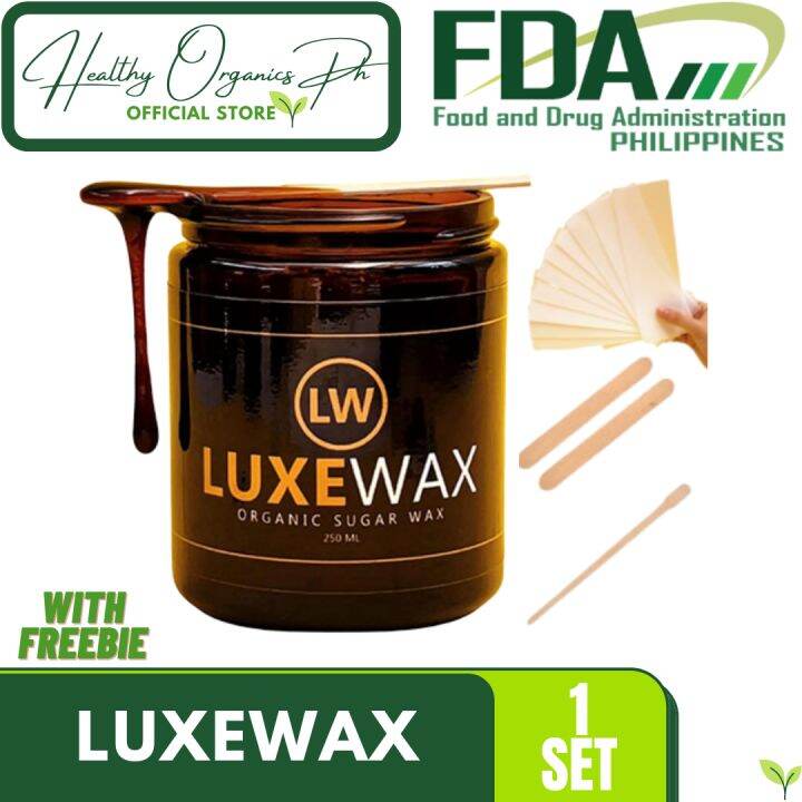 Luxewax Organic Sugar Wax Kit or Sunflower Oil (250ml Jar, Wax & Brow ...
