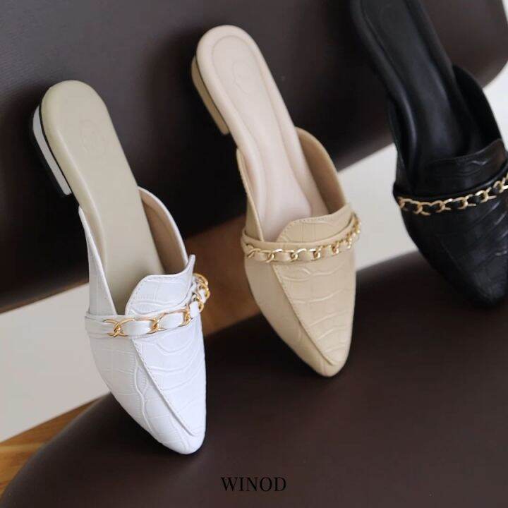 WINOD Croco Mules flatshoes | Lazada Indonesia