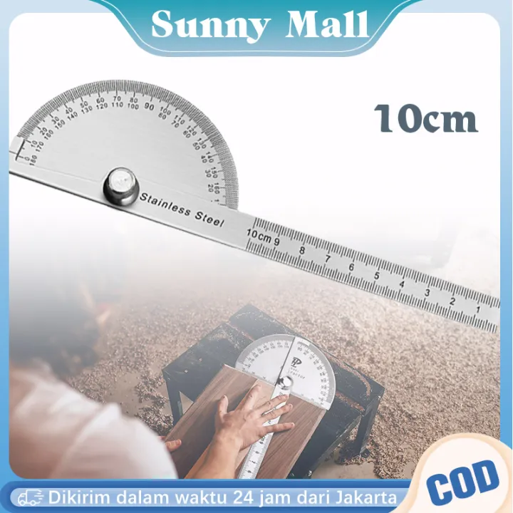 100mm Busur Derajat Stainless Protactor 180 Derajat Alat Ukur Sudut ...