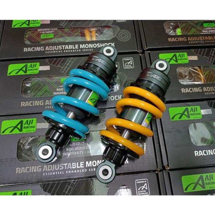 AJI RACING 205MM MONOSHOCK Y15ZR LC135 GAS ADJUSTABLE REBOUND TANGKI GAS AJI SPRING MONO ...