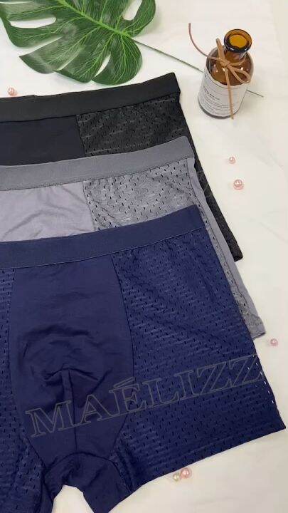 4 ชิ้น) Maelizz กางเกงชั้นในผู้ชาย กางเกงในแบบขาสั้น มีรูระบายอากาศ กางเกงใน กางเกงชั้นใน บ๊อก ...