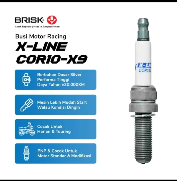 Busi Brisk X-Line X Line XLine COR10-X9 CBR 250RR - ZX25R - Ninja 250 FI 2018 - ZX10R - H2 ...