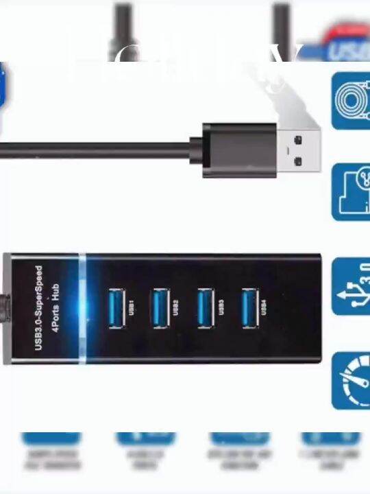 ORIGINAL 3.0 USB Hub Super Speed 5Gbps 4 Ports Black 1.2M and White 30CM Type-c USB Hub 1METER 3 ...