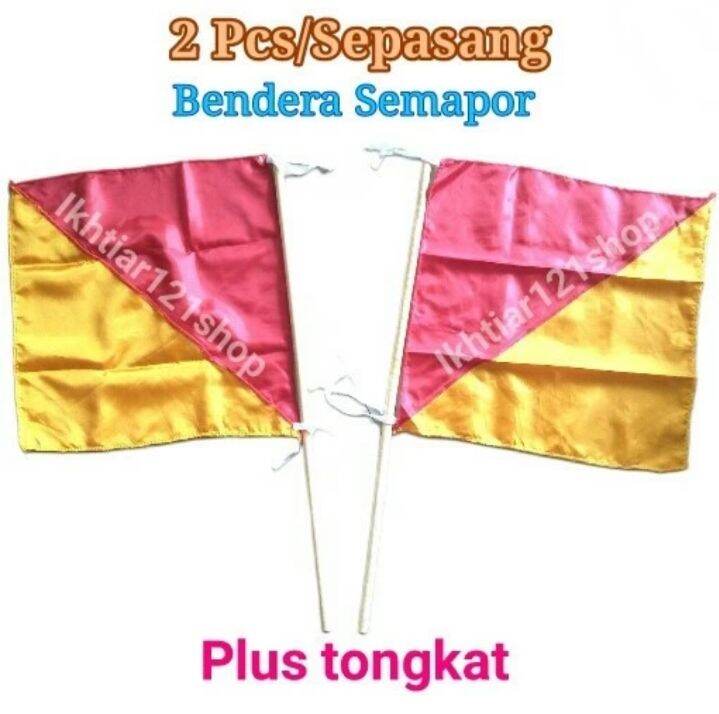 Bendera semaphore dan stik stick 1 PASANG (2 Pcs)/bendera semapur dan ...