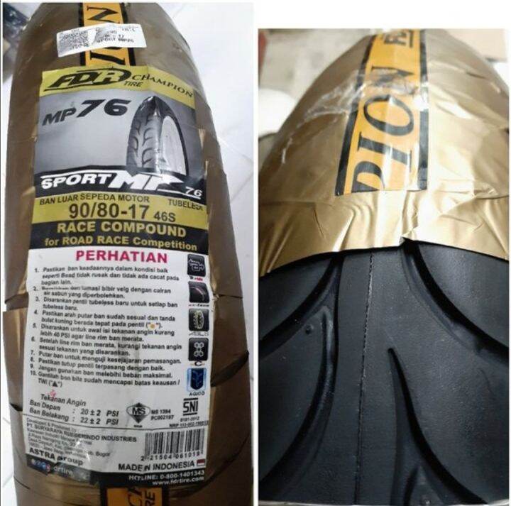 Ban Luar Tubeless 90 80 17 SPORT MP76 FDR SOFT COMPOUND | Lazada Indonesia