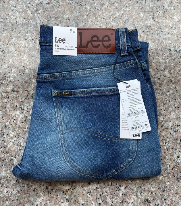 Lee 747 zed ยีนส์ชายขากระบอก ผ้าหนา ยืด แต่งขาดหล่อๆ | Lazada.co.th