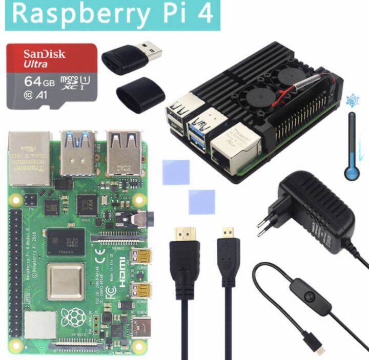เซต Raspberry Pi 4 Ram 8gb SD Card 64gb พร้อมอุปกรณ์ใช้งาน 6 ชิ้น ...