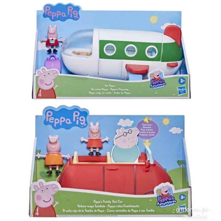 Peppa Pig Peppa's Adventures Air Peppa Airplane Family Red Car Vehicle ...