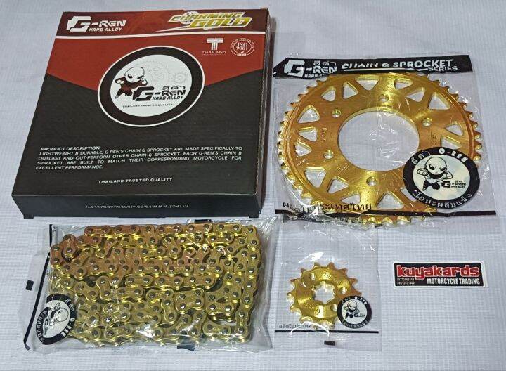 G-REN CHARMING GOLD CHAIN SET 14/43 and 46 428 130L SNIPER 150 V1 V2 ...