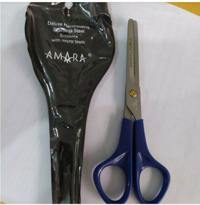 gunting amara zigzag penipis 1 gigi potong rambut barber | Lazada Indonesia
