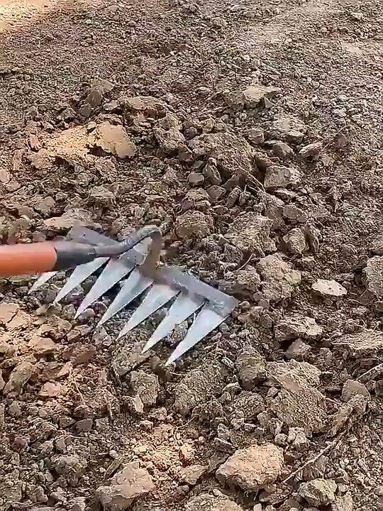 Gardening Hoe Weeding Rake Steel Farm Tool Grasping Raking Loosen Soil ...