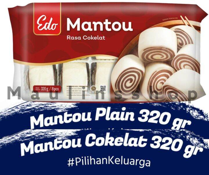 Edo Mantou Coklat & Plain 320gr - Roti Kukus Roti Mantau Beku - Frozen ...