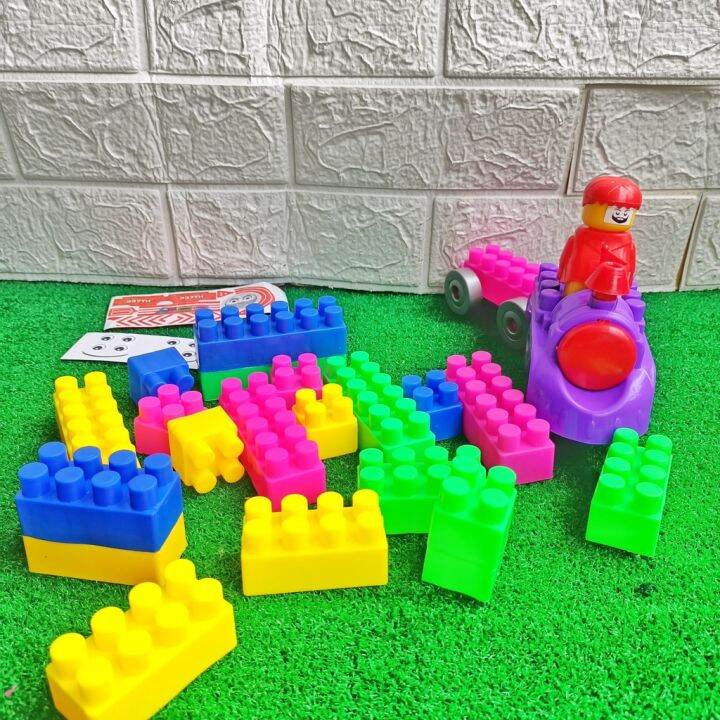 mainan edukasi mainan balok susun kemasan kantong | Lazada Indonesia